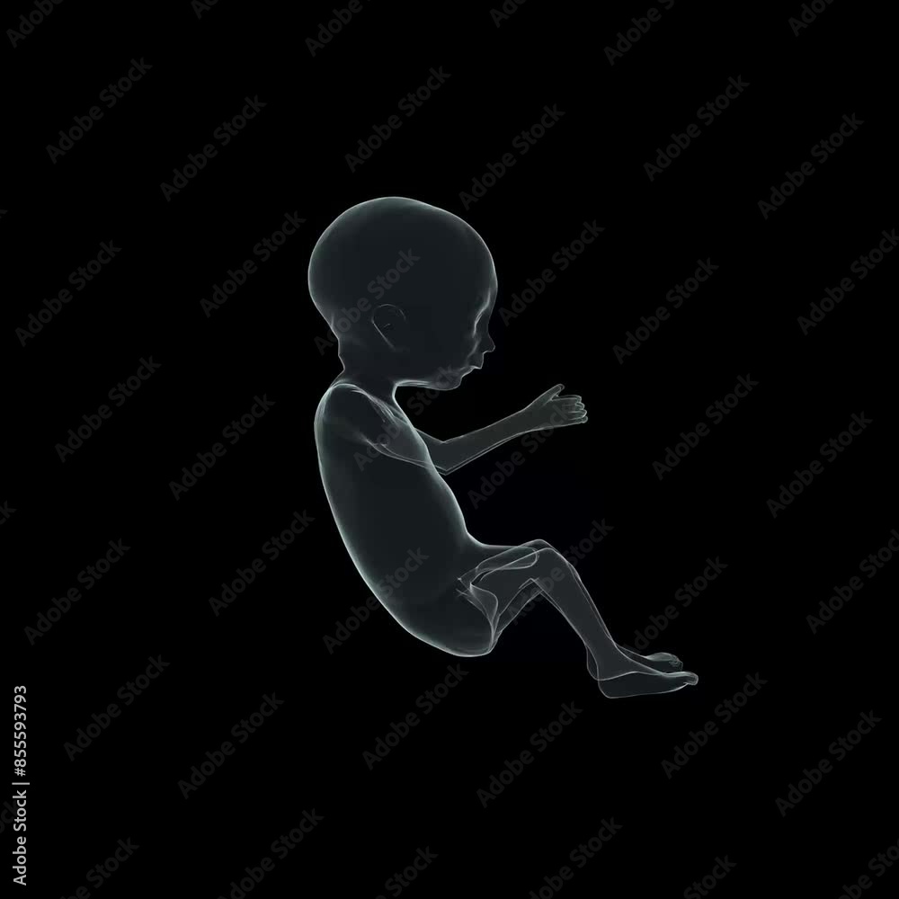This video showcases a 3D model of a fetus at 12 weeks gestation. The ...