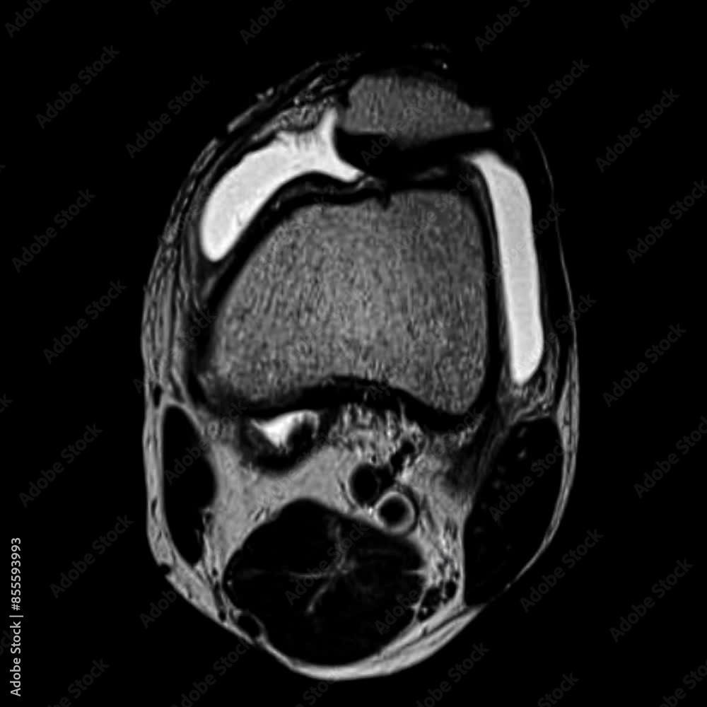 This video shows an MRI scan of a right knee, revealing a tear in the ...