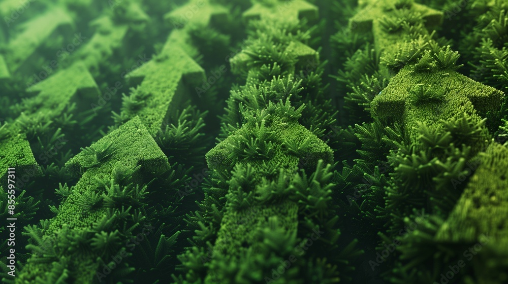 Lush green trees thriving in a dense forest, showcasing the success of ...