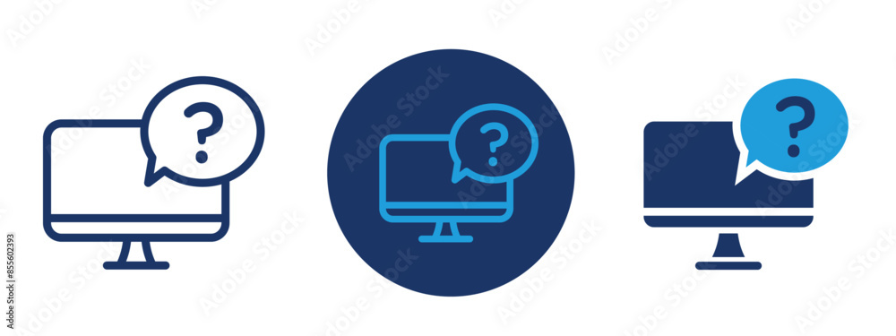 Online help icons in filled and outlined style, Online Support Icons ...