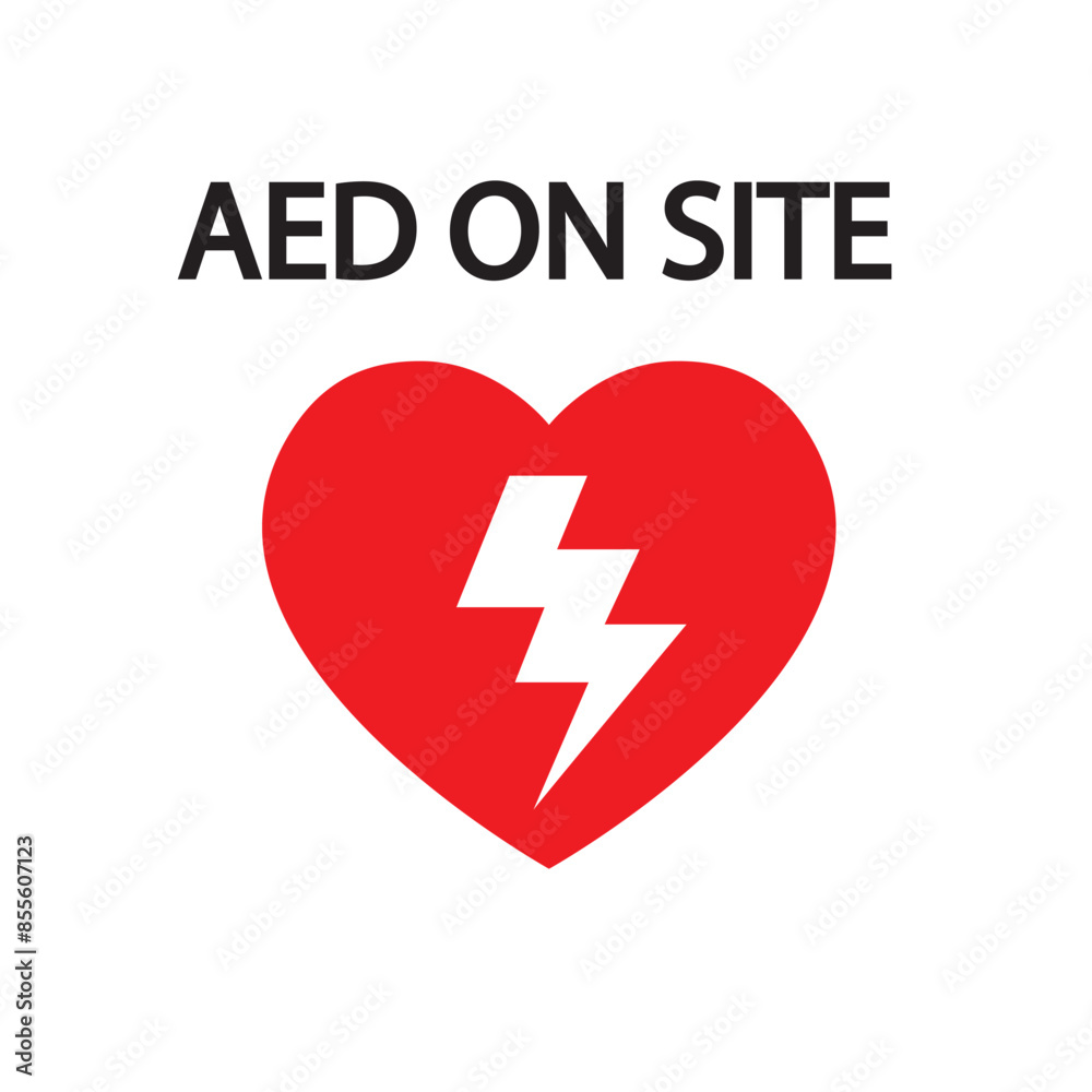 AED,automated external defibrillator aed sign with heart Stock Vector ...
