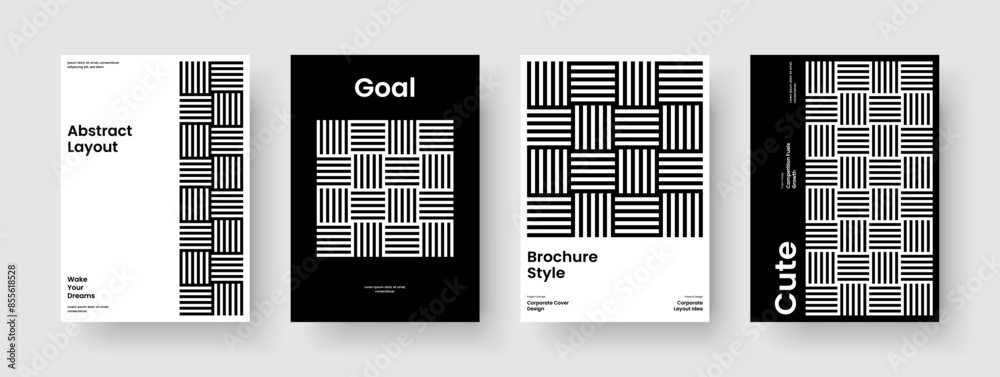 Geometric Business Presentation Layout. Abstract Brochure Design ...