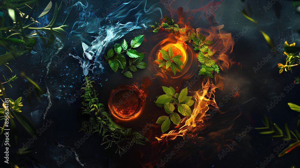 The four elements of nature in a breathtaking creative design. All four ...