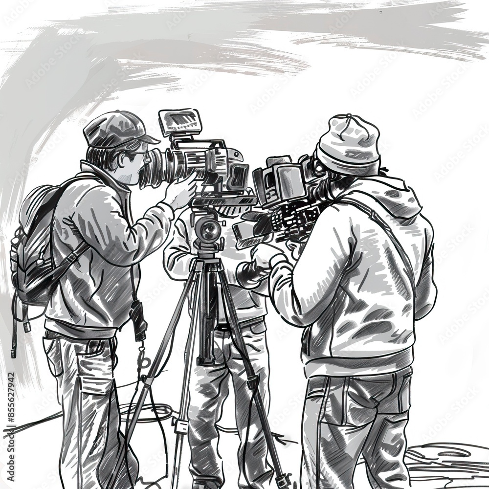 Film Crew Clapperboard Cameraman Soundman Drawing, pic of slenderman ...