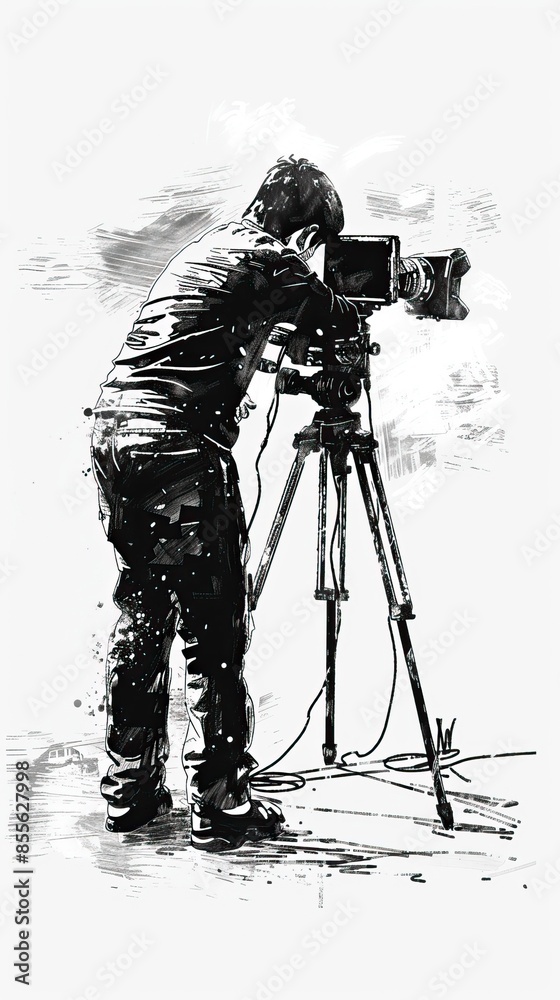 Film Crew Clapperboard Cameraman Soundman Drawing, pic of slenderman ...