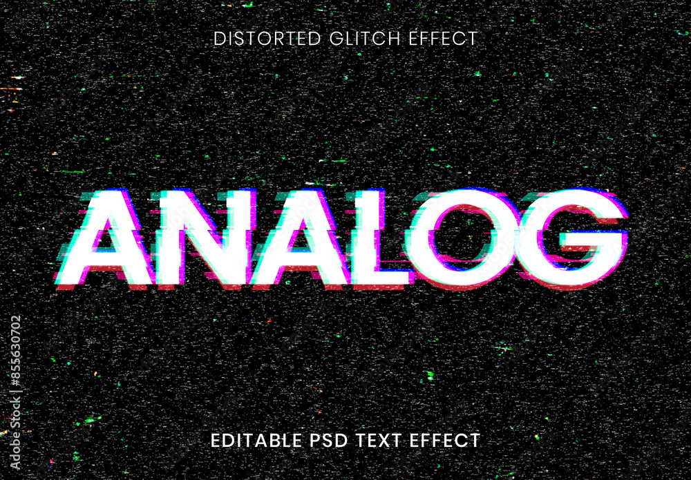 Distorted Glitch Text Effect Stock Template | Adobe Stock
