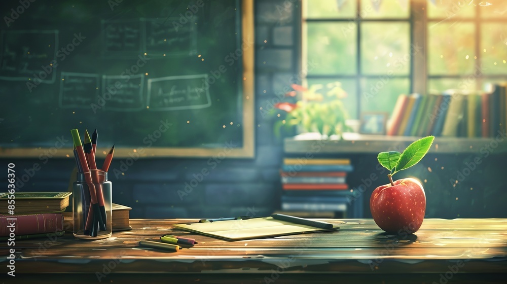 Back to school background with colorful school supplies, books, and ...