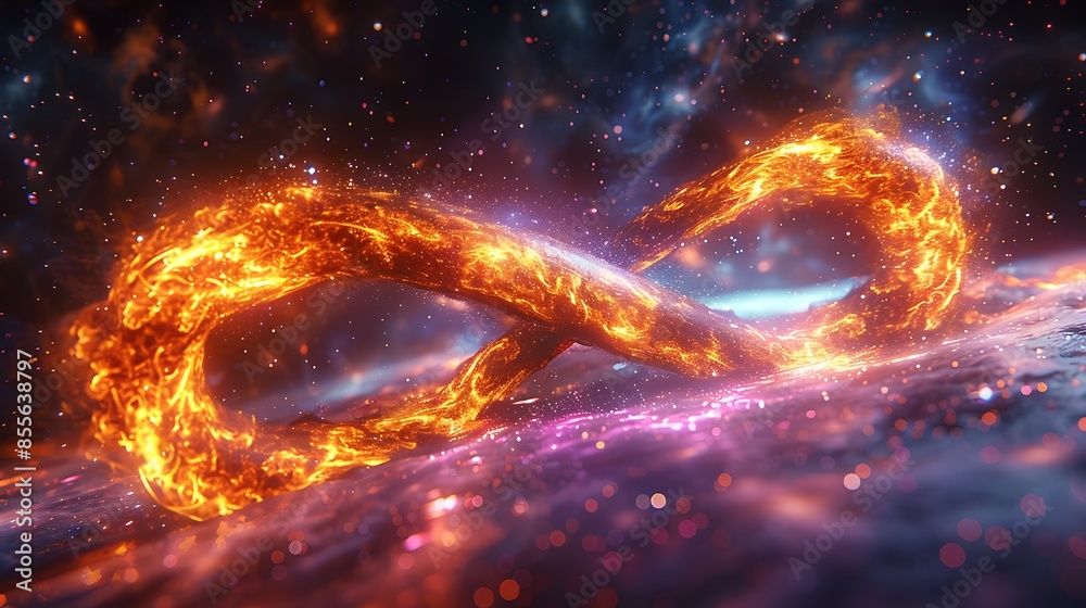 A vibrant depiction of infinity symbols as part of a mathematical ...
