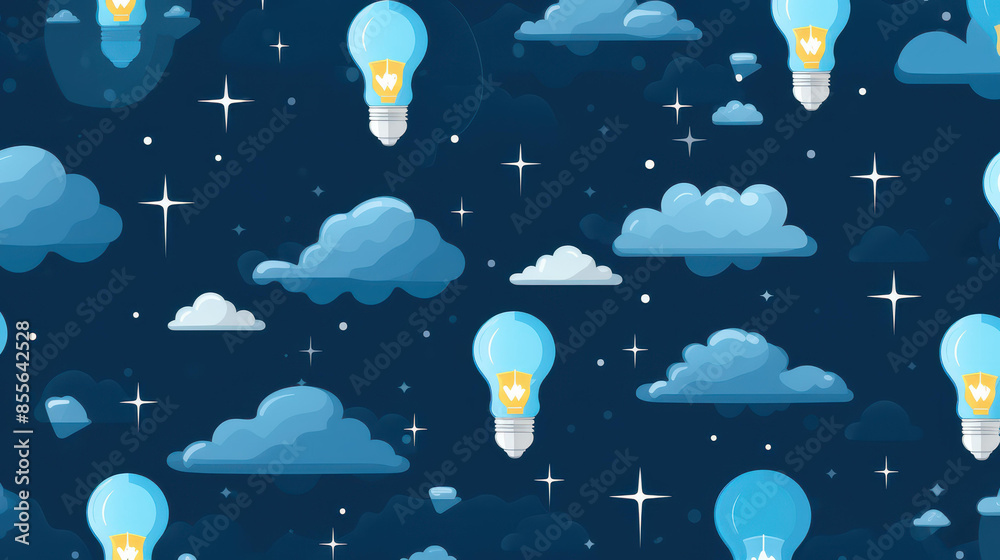 Engaging design Seamless tile pattern with speech bubble and lightbulb ...