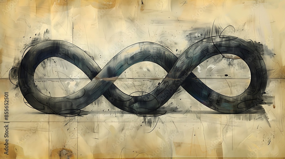 Hand-drawn infinity symbols in a continuous sketch style. The symbols ...