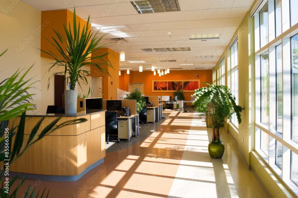 Professional Photography of a go green office with an open layout and ...