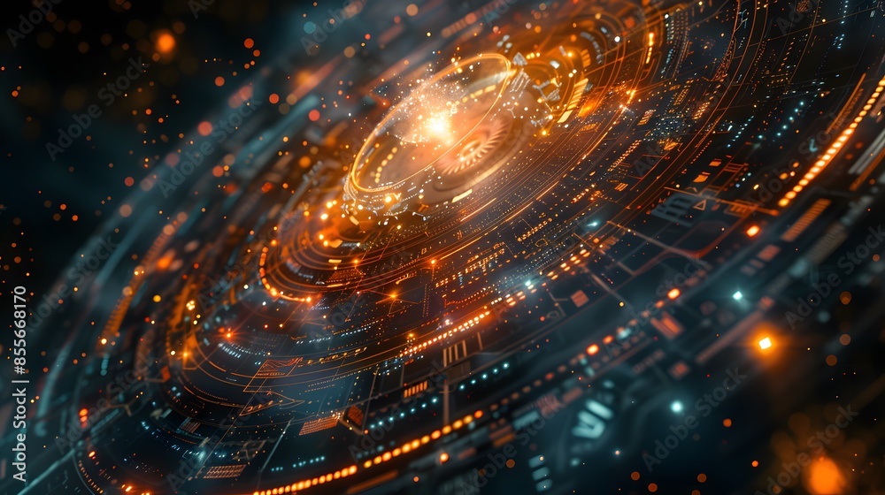 Steampunk Style, Projection Interface, Futuristic projection interface for advanced holographic ...