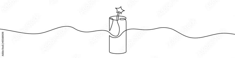 Continuous editable line drawing of dynamite. One line drawing of ...
