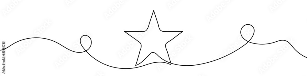 Continuous editable line drawing of star. One line drawing background ...