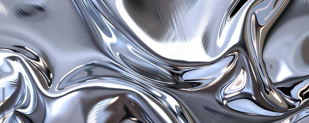 Silver metallic abstract background with shiny metal waves. Stock ...