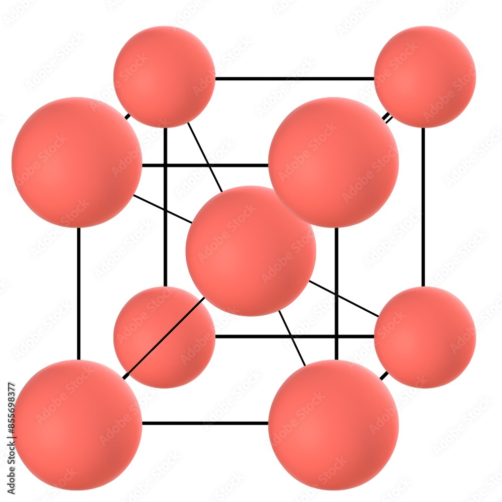 Body Centered Cubic Structure Of Atoms The Configuration Has One Atom At The Center And One