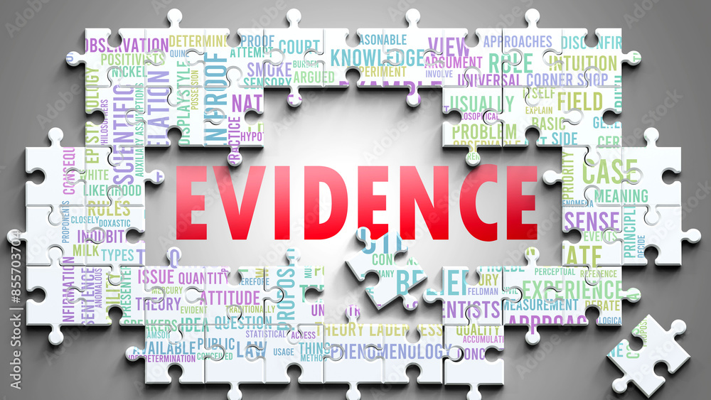 Evidence as a complex subject, related to important topics. Pictured as ...