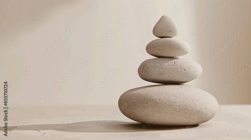 Minimalistic stone arrangement representing zen philosophy, balanced ...