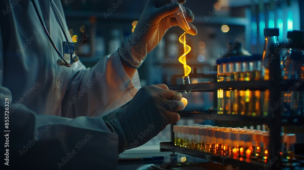 DNA extraction, doctor's detailed focus. Stock Photo | Adobe Stock