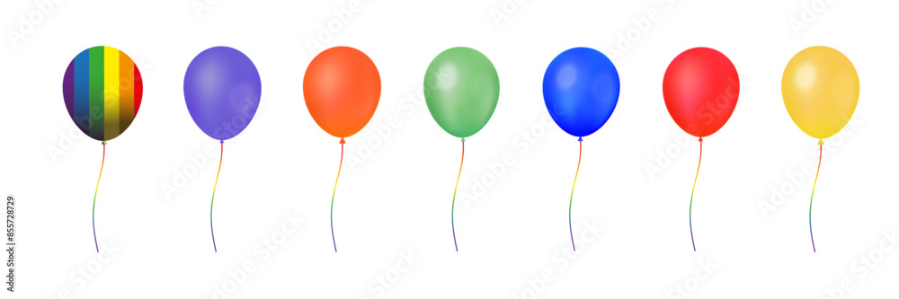 LGBT background,Happy pride month with colourful balloons in red,orange ...