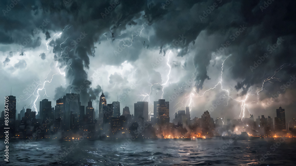 impact of global warming and climate change, big storm thunder and ...