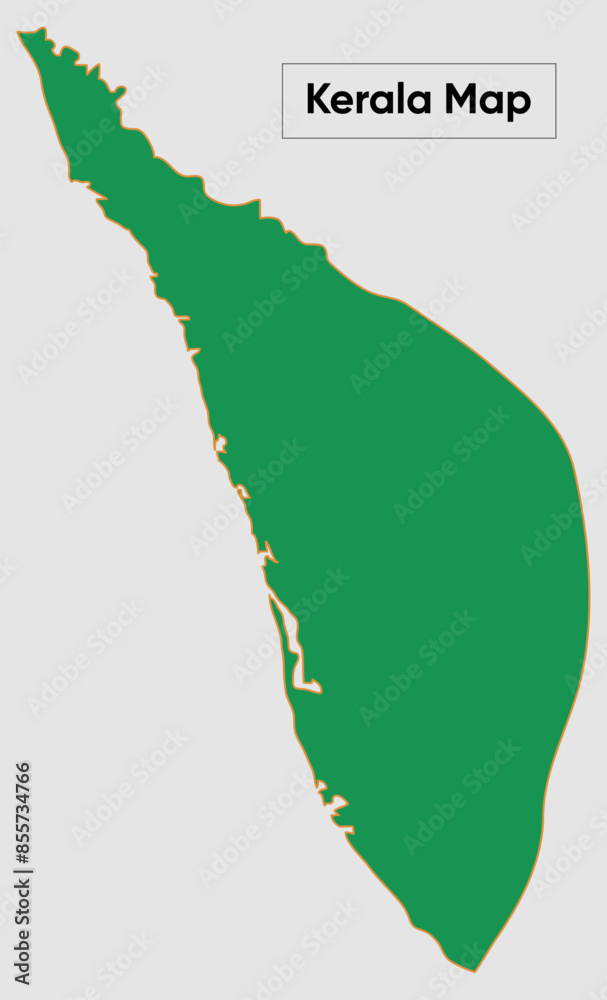Political Map of Kerala in green colour. vector map illustration ...