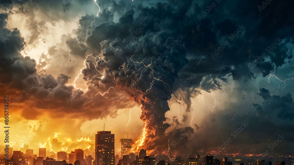 impact of global warming and climate change, big storm thunder and ...