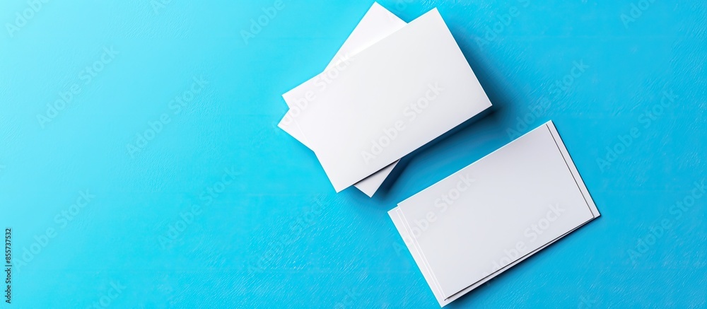 Two white cards with Merit and Demerit letters on the blue background ...