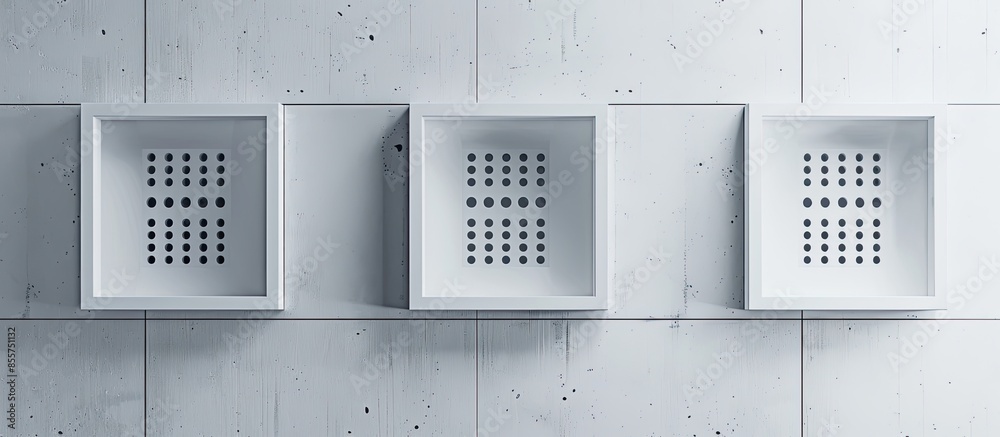 Quadrant holes for ventilation on a white wall. Circulation of air in ...