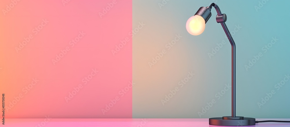 Modern attachable table lamp with led bulb isolated on a pastel ...