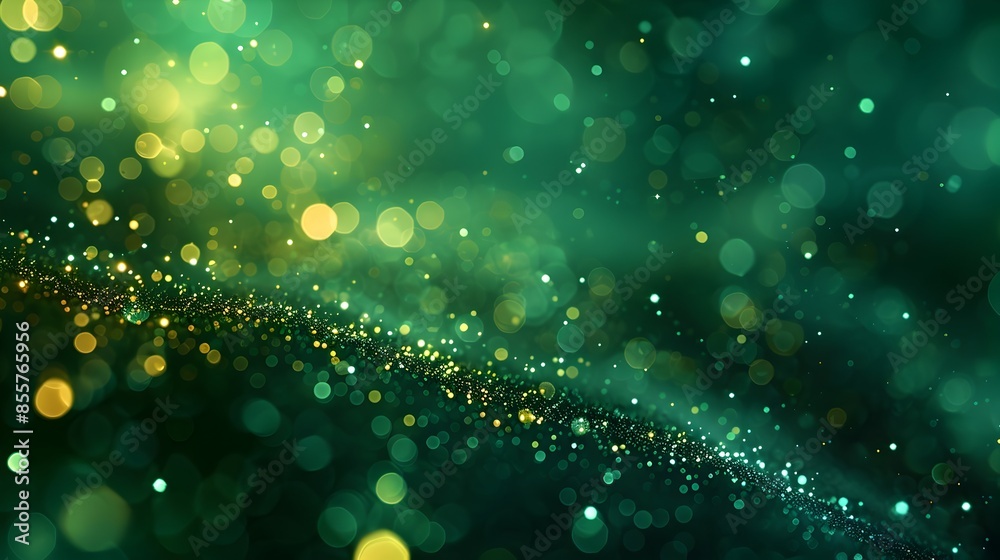 Dark Neon Green Elegant Background with Subtle Light Particles for High ...