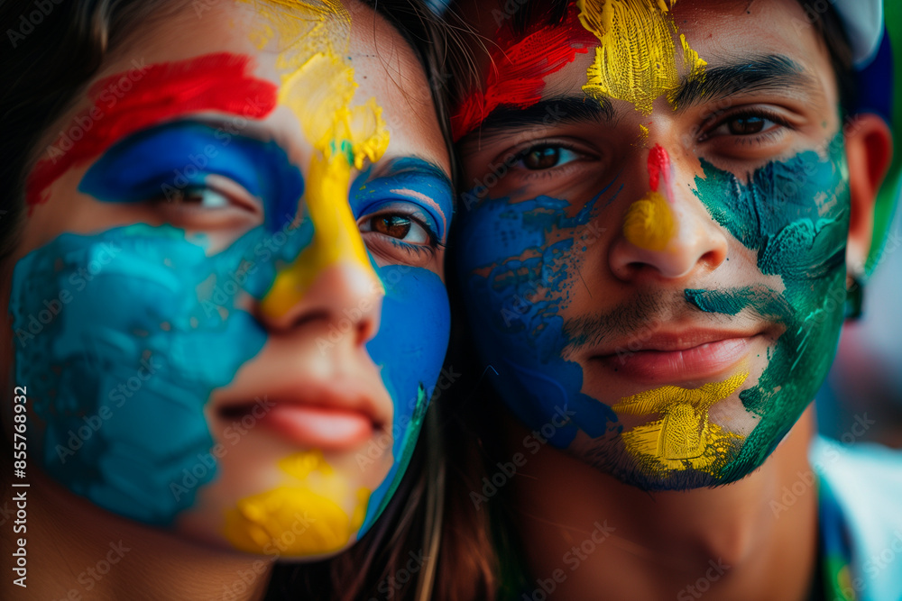 Conmebol Copa América 2024. a couple fan of the soccer team with your ...