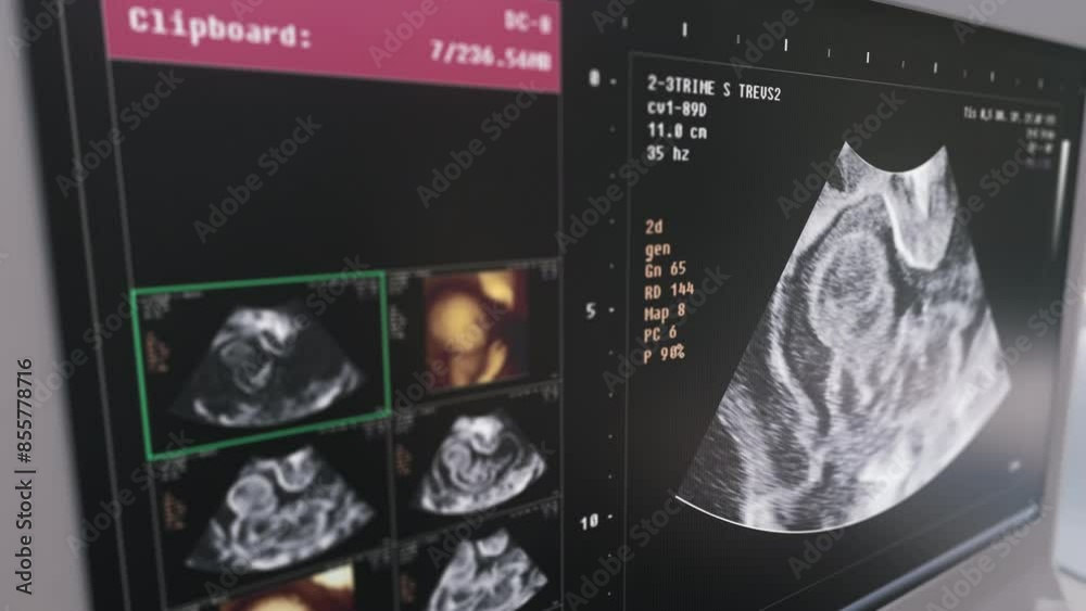 Modern Medical Scanner Device Conducts Prenatal Test Procedure. Scanner ...