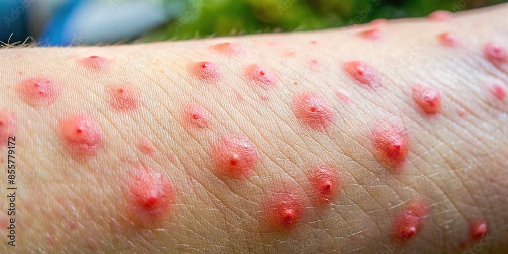 Red, swollen and itchy insect bites on skin , insect bites, skin ...