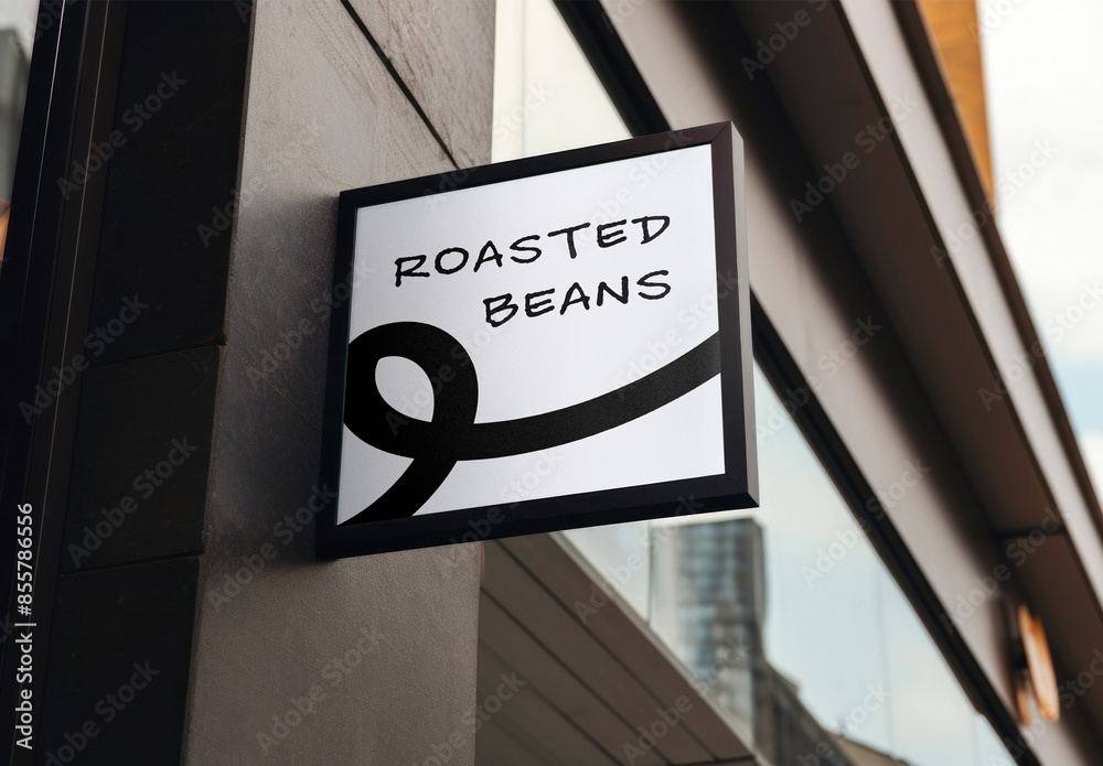 Minimal Shop Sign Mockup With Generative AI Stock Template | Adobe Stock