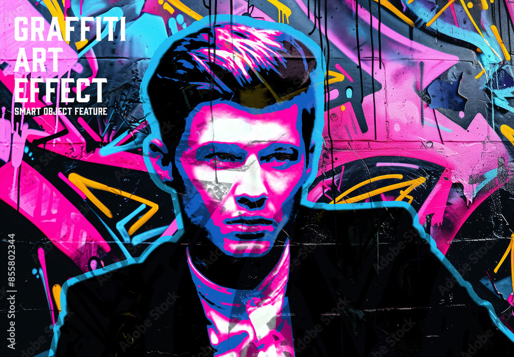 Graffiti Art Effect with Generative AI Stock Template | Adobe Stock