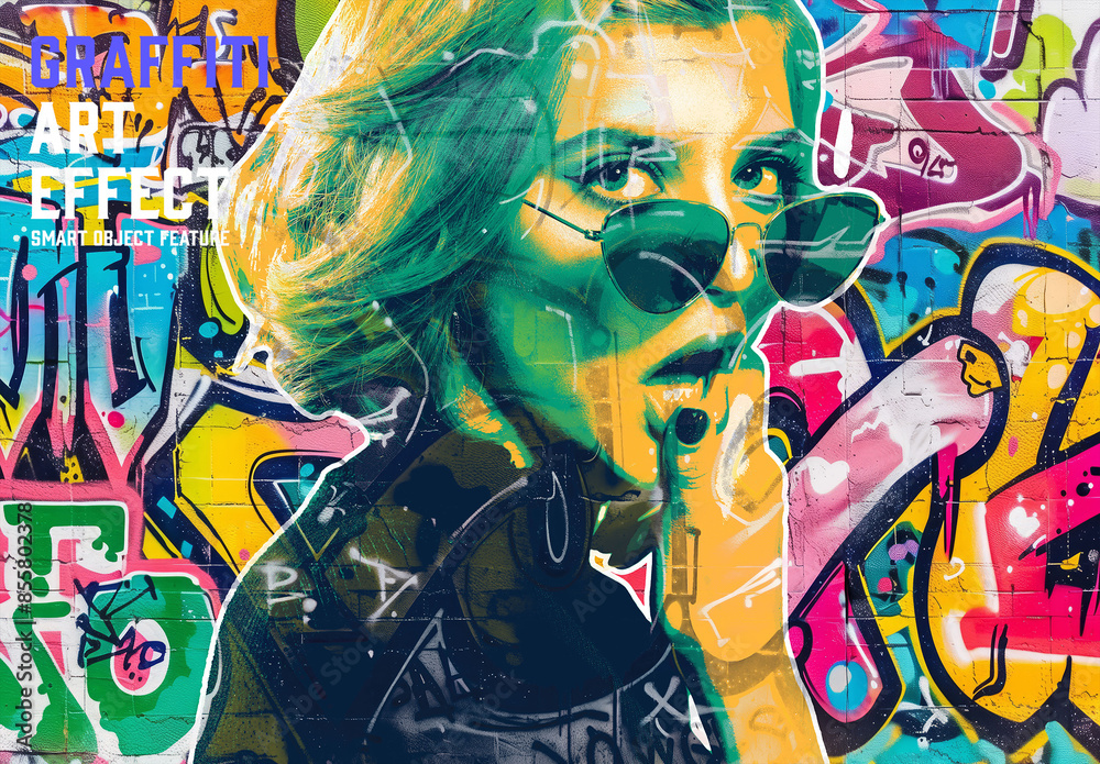 Graffiti Art Effect with Generative AI Stock Template | Adobe Stock