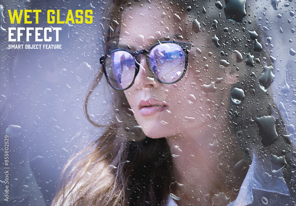 Wet Glass Effect with Generative AI Stock Template | Adobe Stock