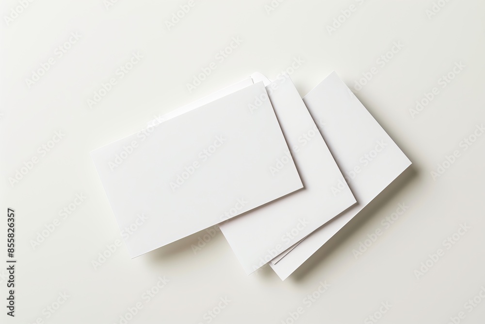Business card mock up isolated on white background. Blank white card ...
