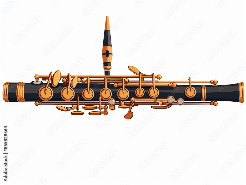 A clarinet clipart, musical instrument element, vector illustration ...