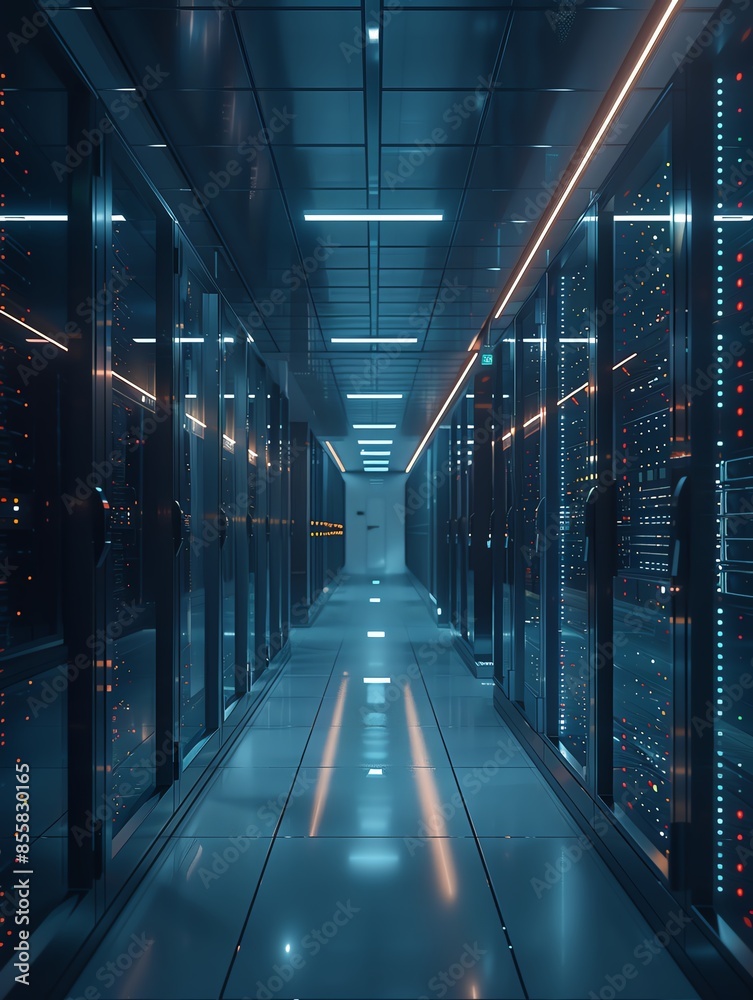 Secure data center tour, showcasing defenses against cyber threats ...