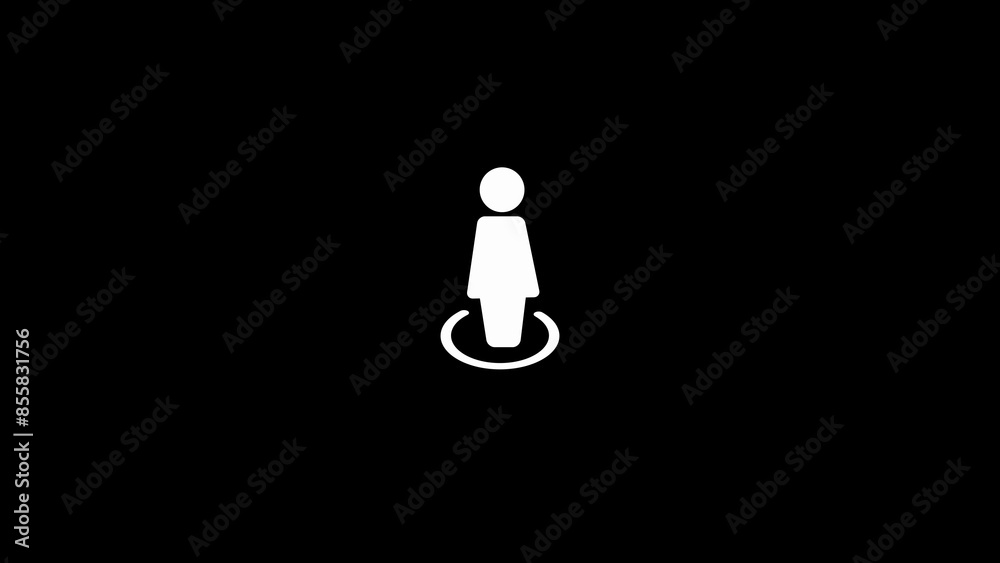 Standing man location pin icon animation, Person location icon, Exact ...