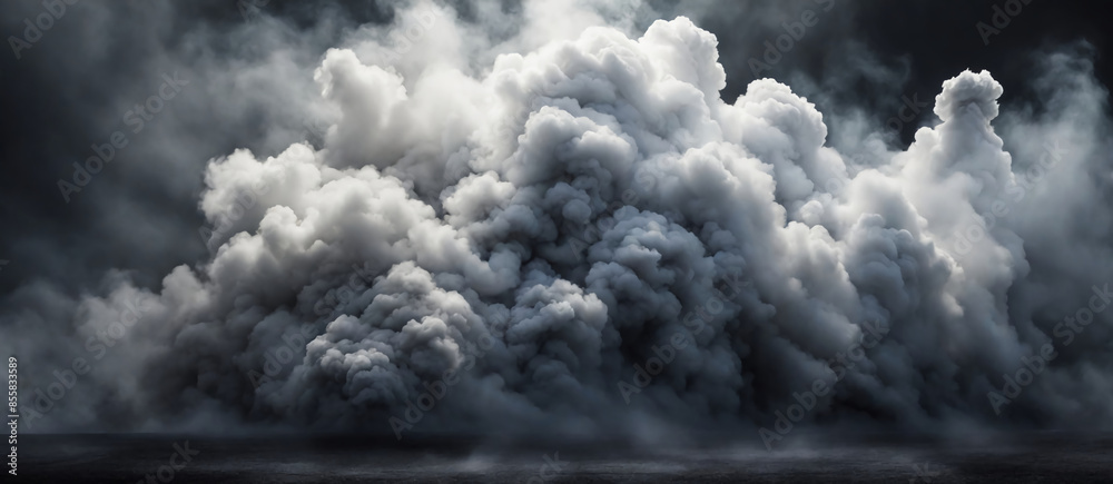 Smoke black ground fog cloud floor mist background steam dust dark ...