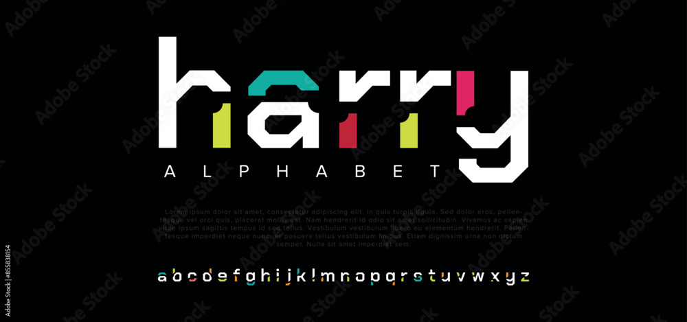 Harry abstract digital technology logo font alphabet. Minimal modern ...