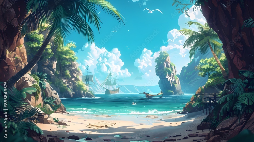 Idyllic Pirate Island Adventure with Treasure Maps and Hidden Caves ...