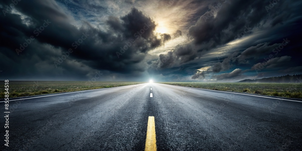 Dark, textured asphalt road under moody lighting, road, asphalt ...