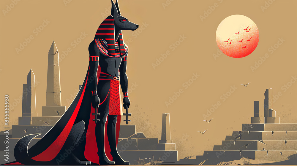 Anubis Ancient Egyptian dog-headed god of death, the afterlife and the ...