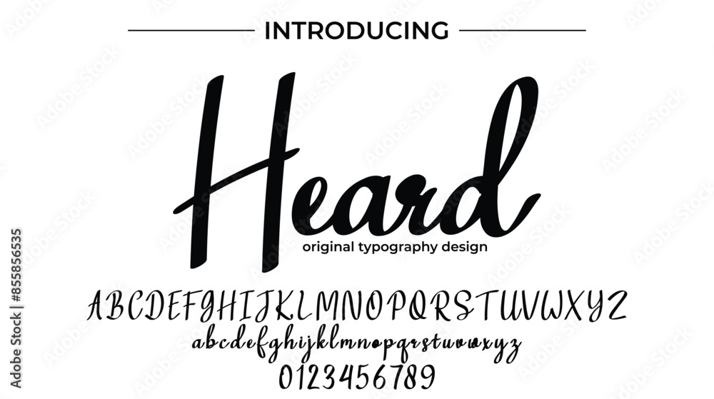 Heard Font Stylish brush painted an uppercase vector letters, alphabet ...