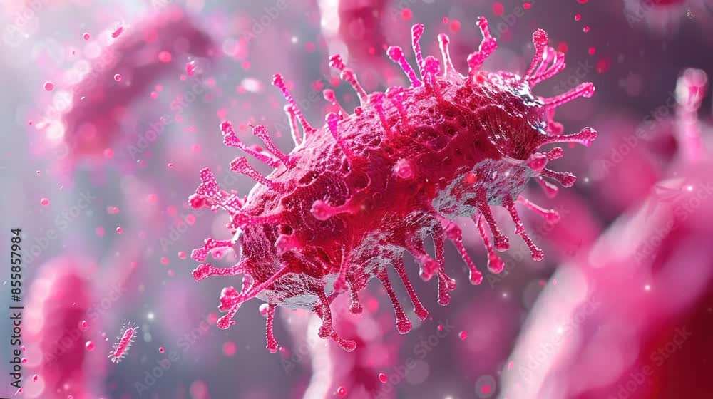 a microscopic of bacteria in vibrant environment, illustrated of ...