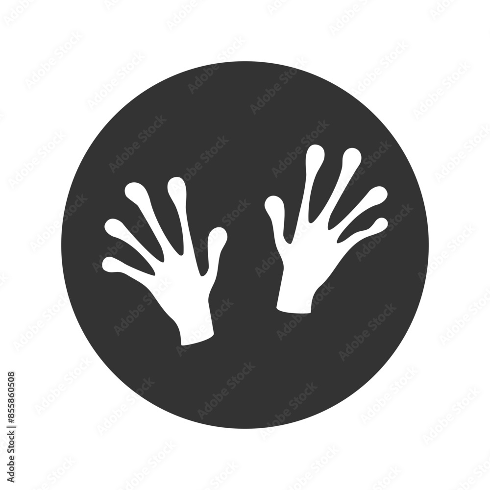 Vector illustration. The black hands of an alien isolated on white ...